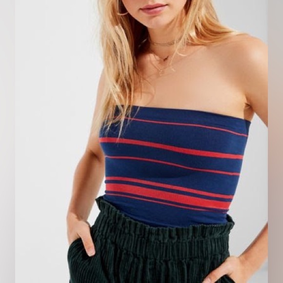 Urban Outfitters | Tops | Urban Outfitters Red And Blue Tube Top | Poshmark